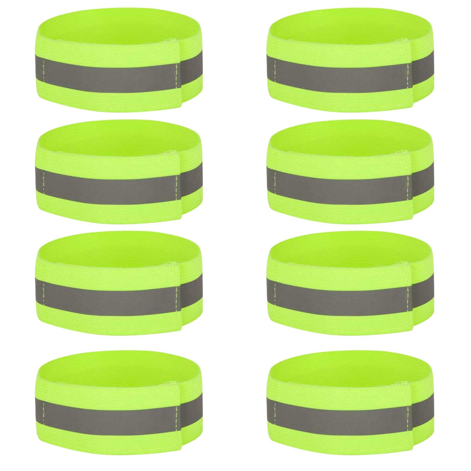 Zngou 8 PCS High Visibility Armbands, Running Safety Gear Reflective ...