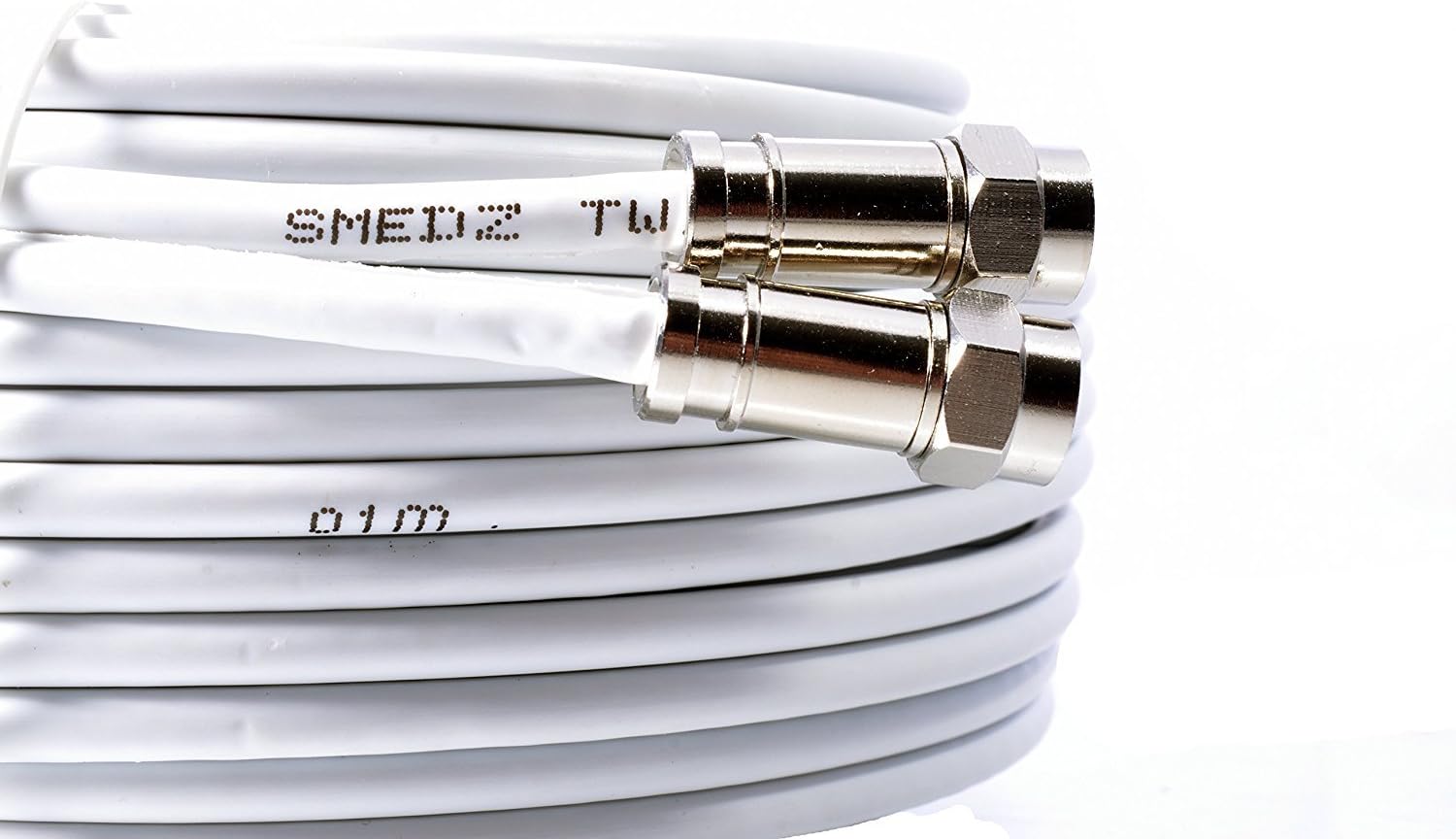 Smedz 30 m Twin Satellite Shotgun Coax Cable Extension Kit with Premium ...