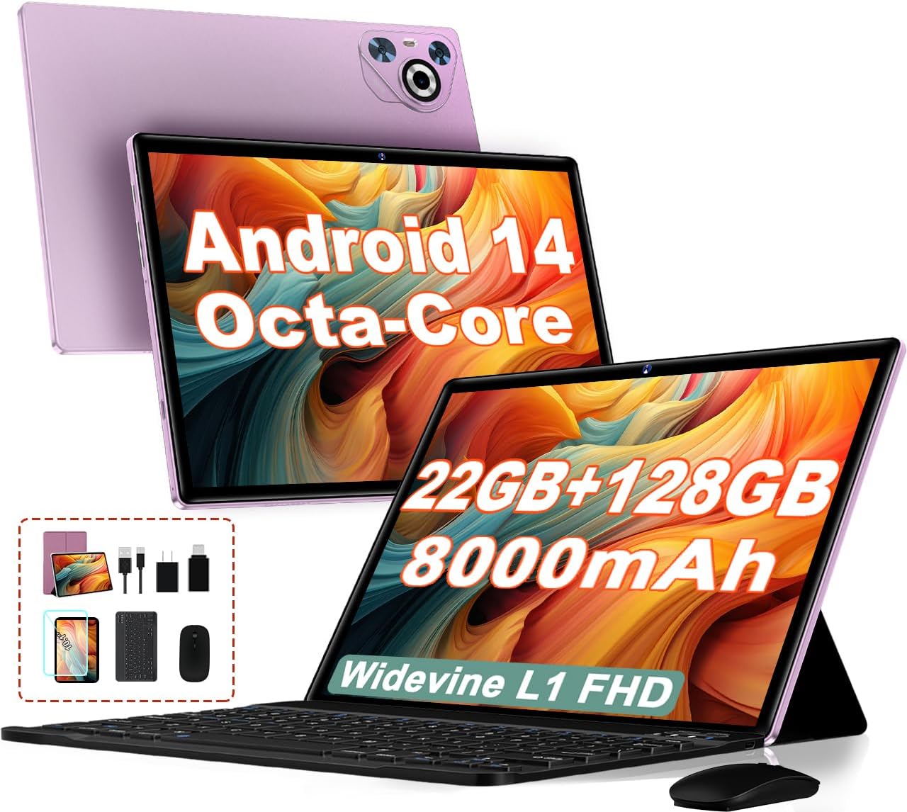 Amazon.com : Android 14 Tablet 10.1 Inch Tablets, 20GB RAM 128GB ROM ...