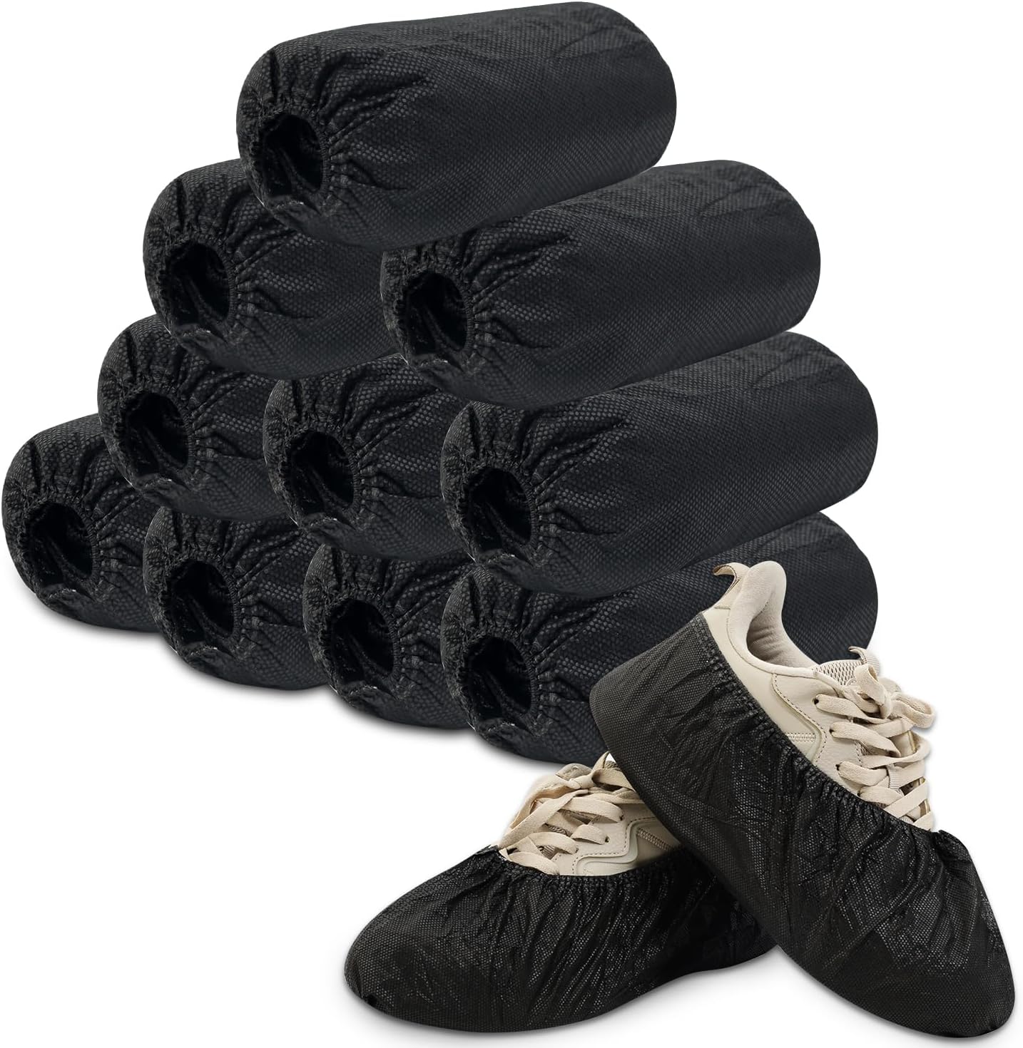 GSD Brand 100 Pack Extra Large Black Non Slip Shoe Covers. Indoor ...