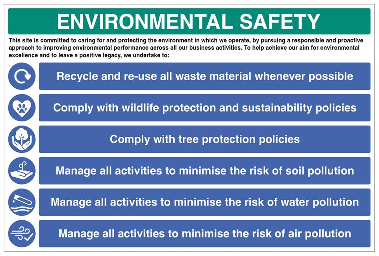 Environmental Site Safety Board: Re-use & recycle all waste material ...