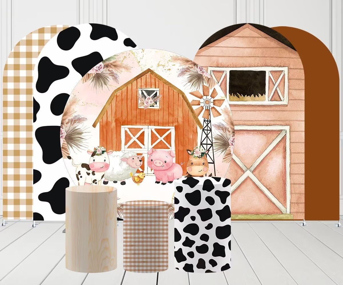 Amazon.com : Brown Barn Farm Arch Backdrop Stand Covers for Parties ...
