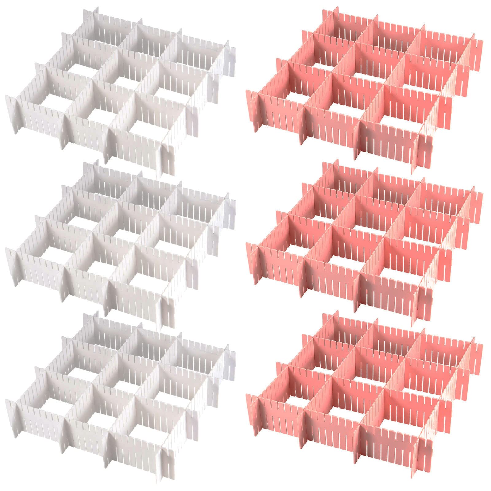 72 Pieces DIY Plastic Grid Drawer Organizer, 12.6 Inch Plastic Grid ...