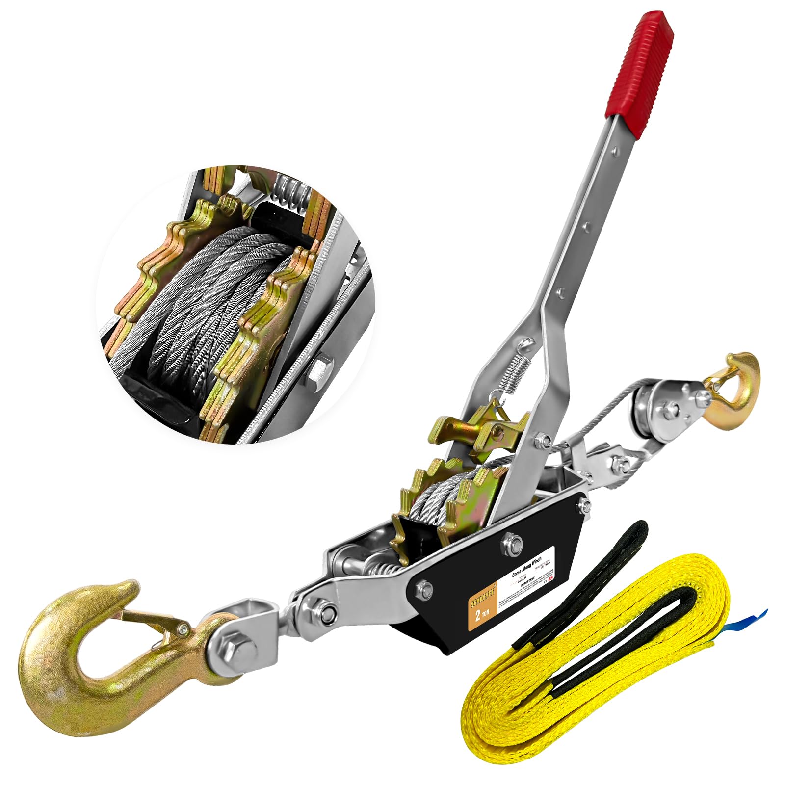 Amazon.com: SENKEYFE Come Along Winch Heavy Duty, 10FT 2T Come Along ...