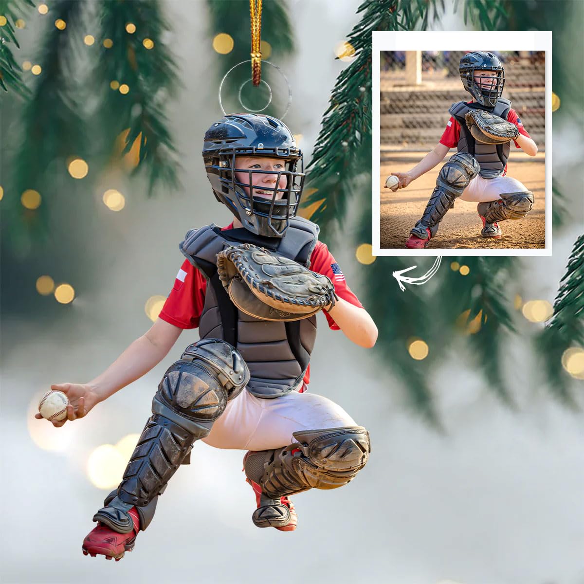 Amazon.com: Baseball Ornament, Personalized Custom Photo Mica Ornament ...