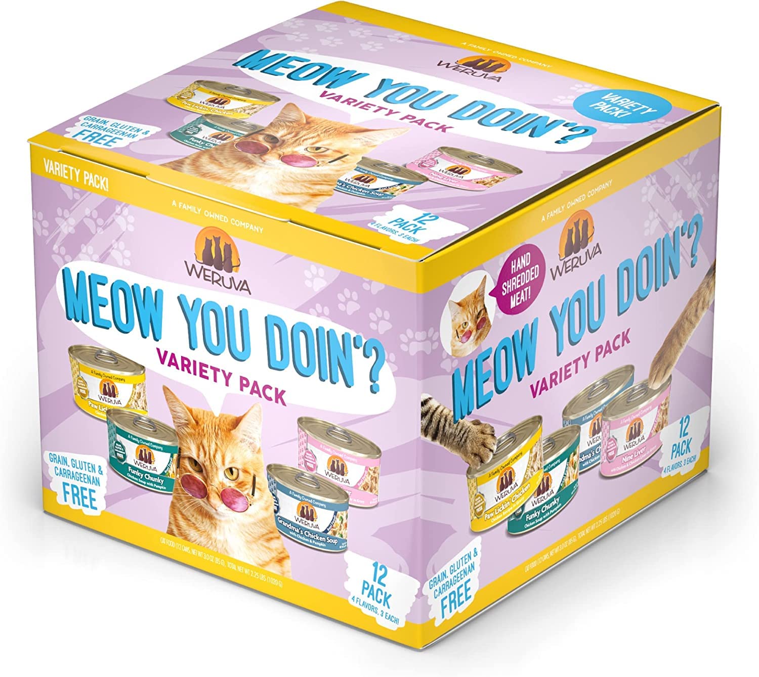Amazon.com : Weruva Classic Cat Food, Meow Ya Doin'! Variety Pack, 3oz ...