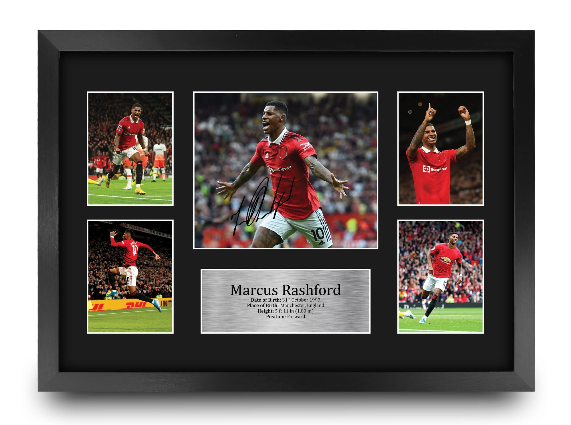 HWC Trading A3 FR Marcus Rashford Gift Signed Large Framed A3 Printed ...