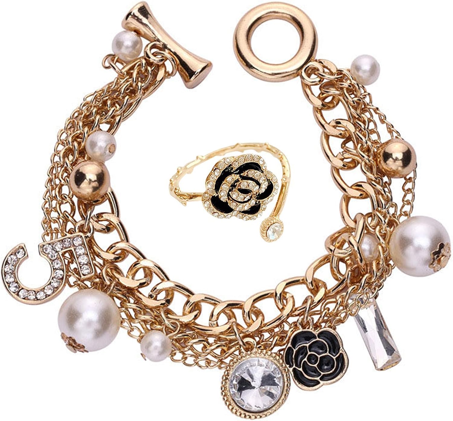 Amazon.com: Gold Bracelets for Women Camellia Bracelets Gifts for Women ...