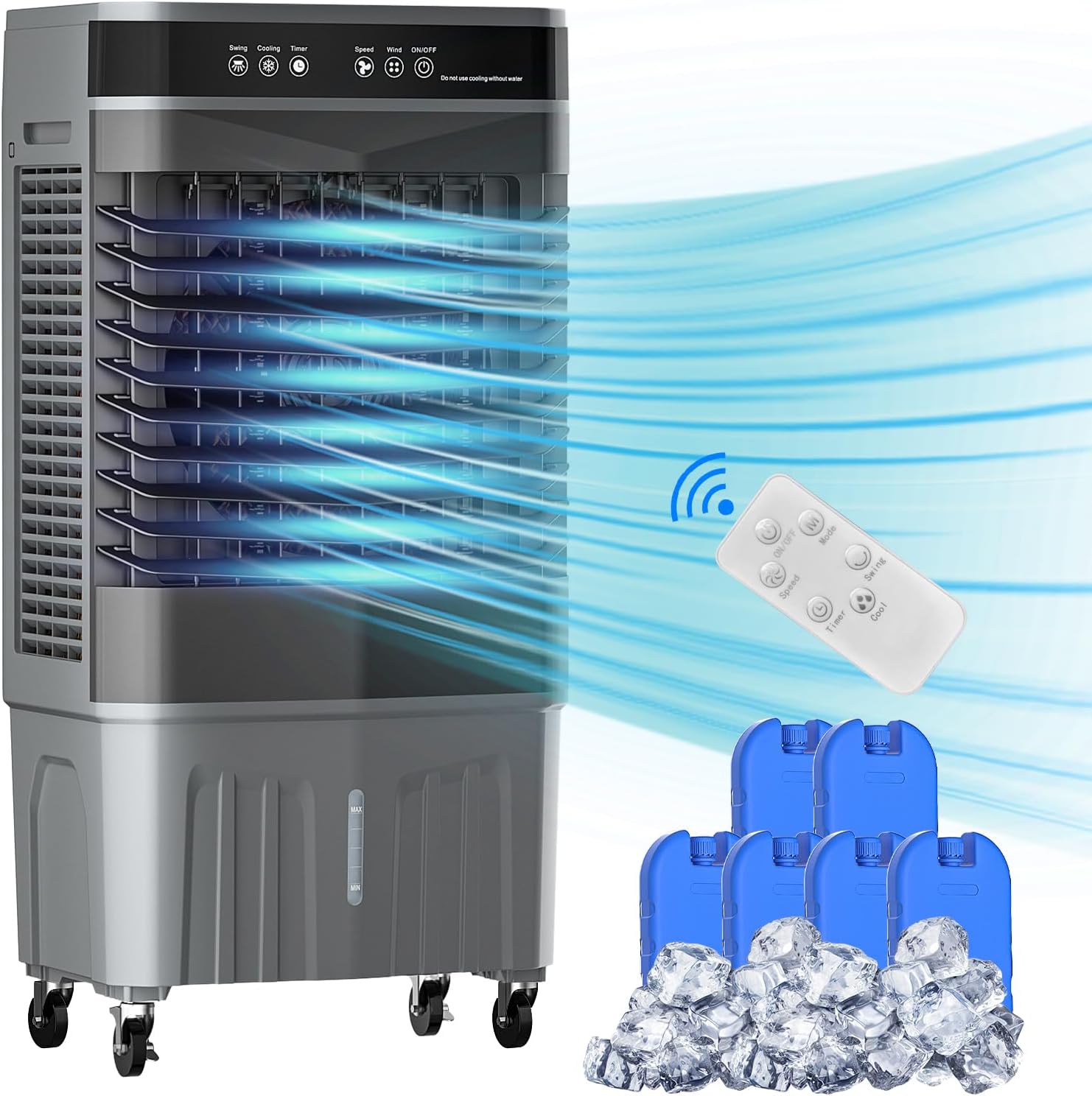 Amazon.com: Zynkez Evaporative Air Cooler, 3-in-1 Swamp Cooler with 3 ...