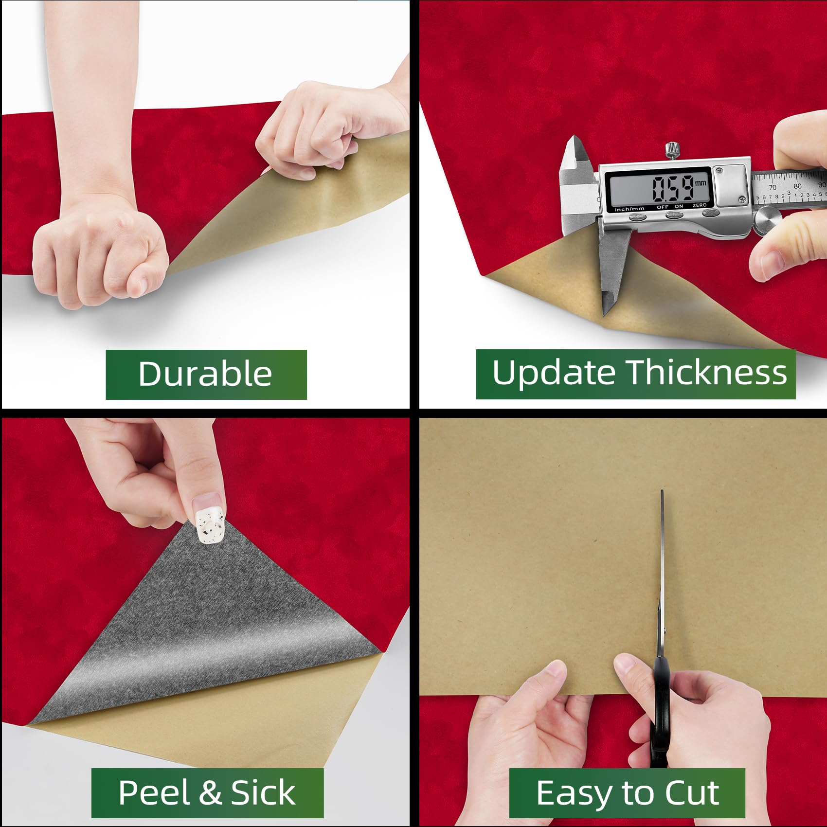 Snapklik.com : Red Velvet Wallpaper Peel And Stick Textured Red ...