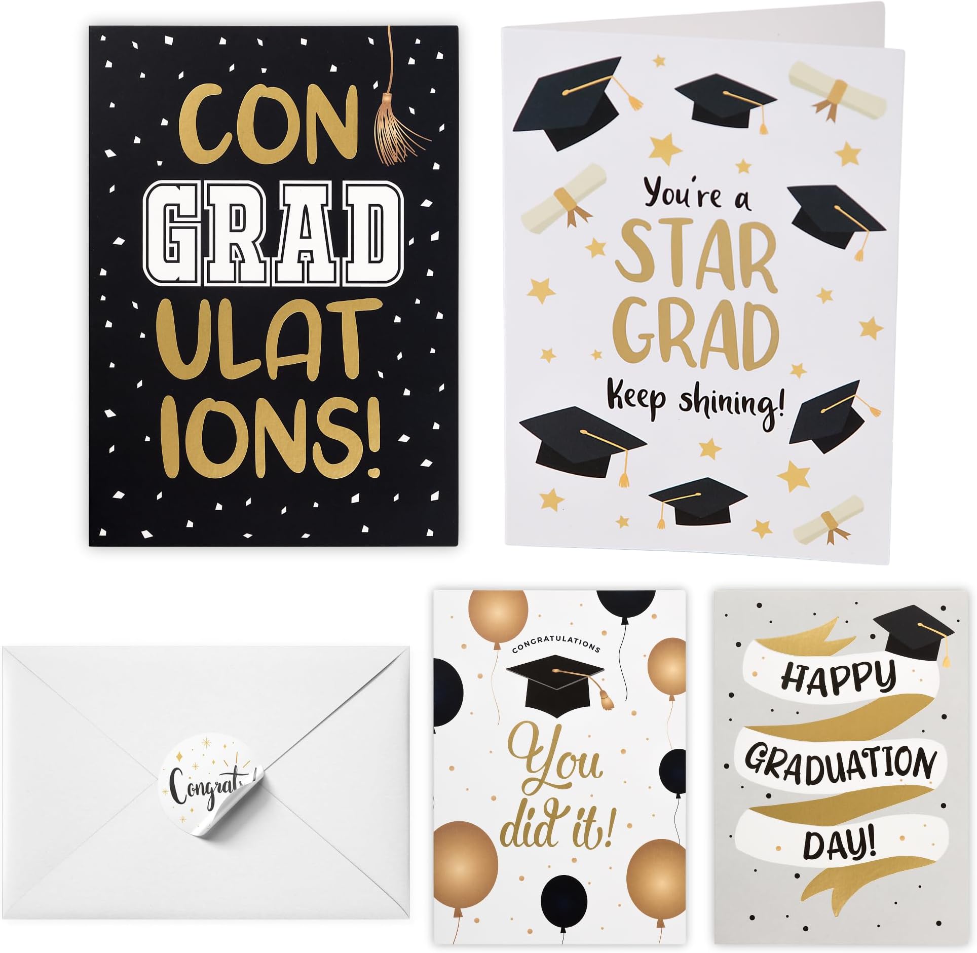 Amazon.com : Leesgel 100 Pack Graduation Greeting Cards 2025 with 100 ...