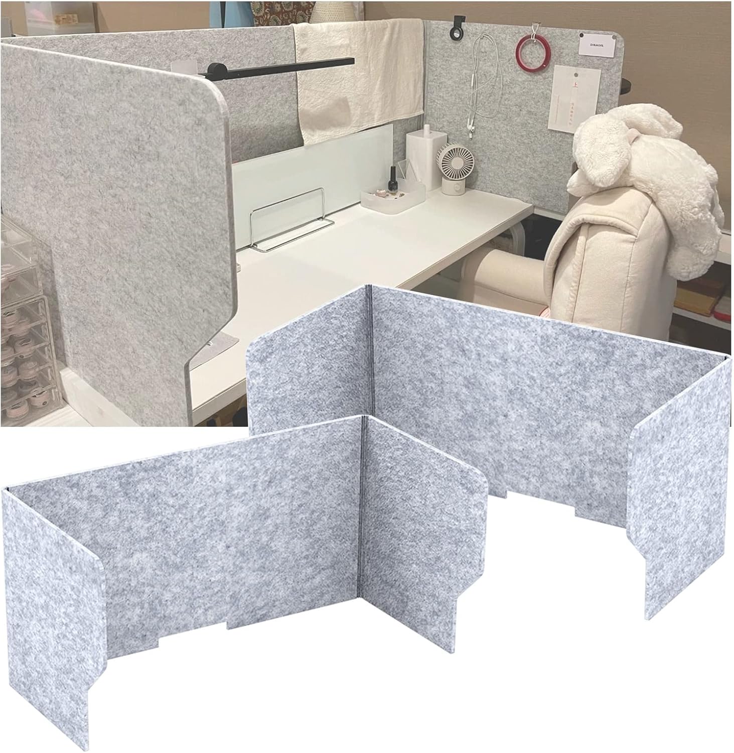 Amazon.com: WORDFUN 2pc Desktop Privacy Screen 3 Panel, Free Standing ...