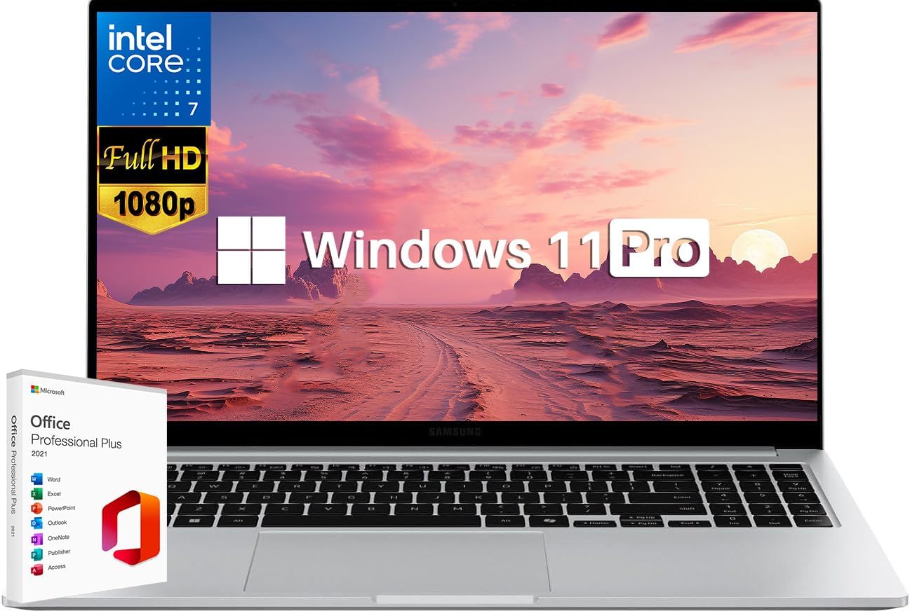 SAMSUNG Newest Galaxy Book4 Business Laptop Copilot AI PC, 15.6" FHD ...