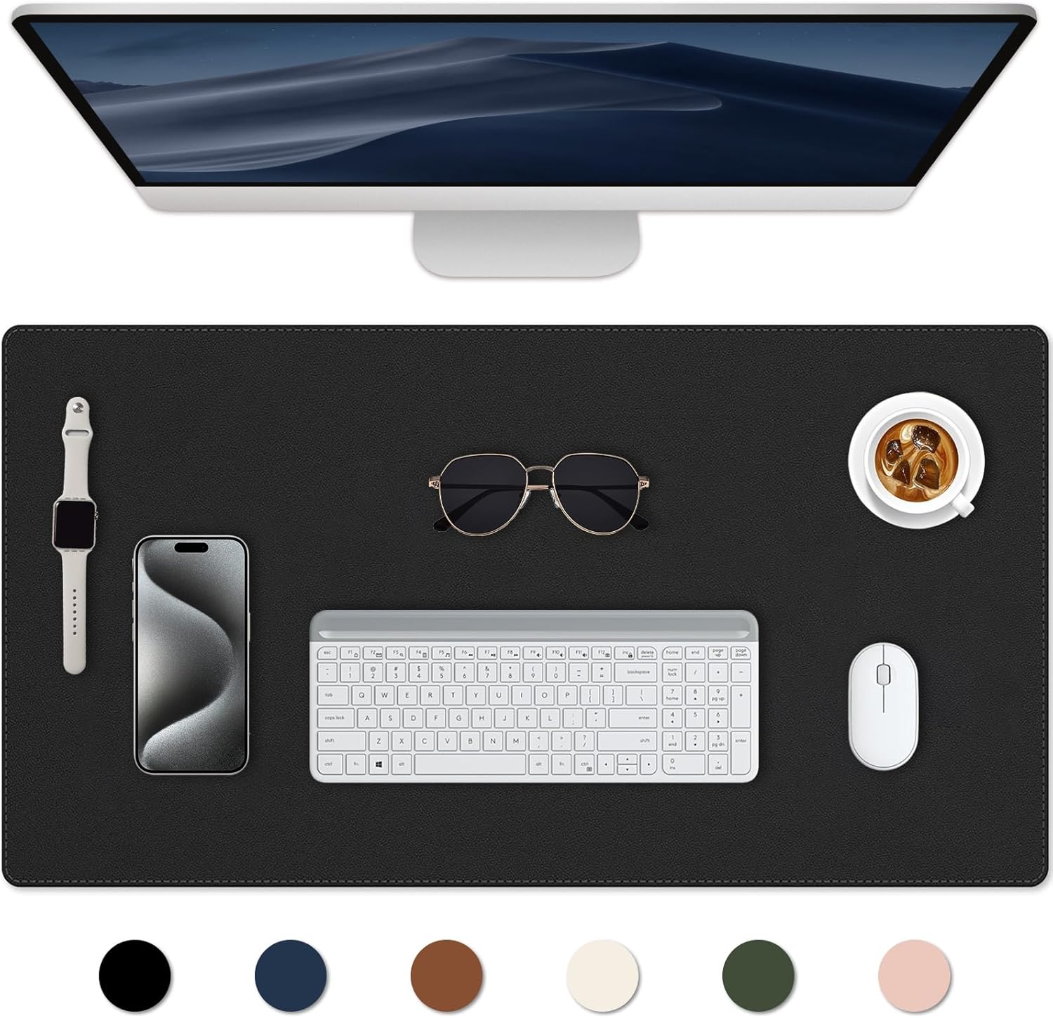 Amazon.com : GOZOPO Desk Pad,Waterproof PU Leather Table Mat,Laptop ...