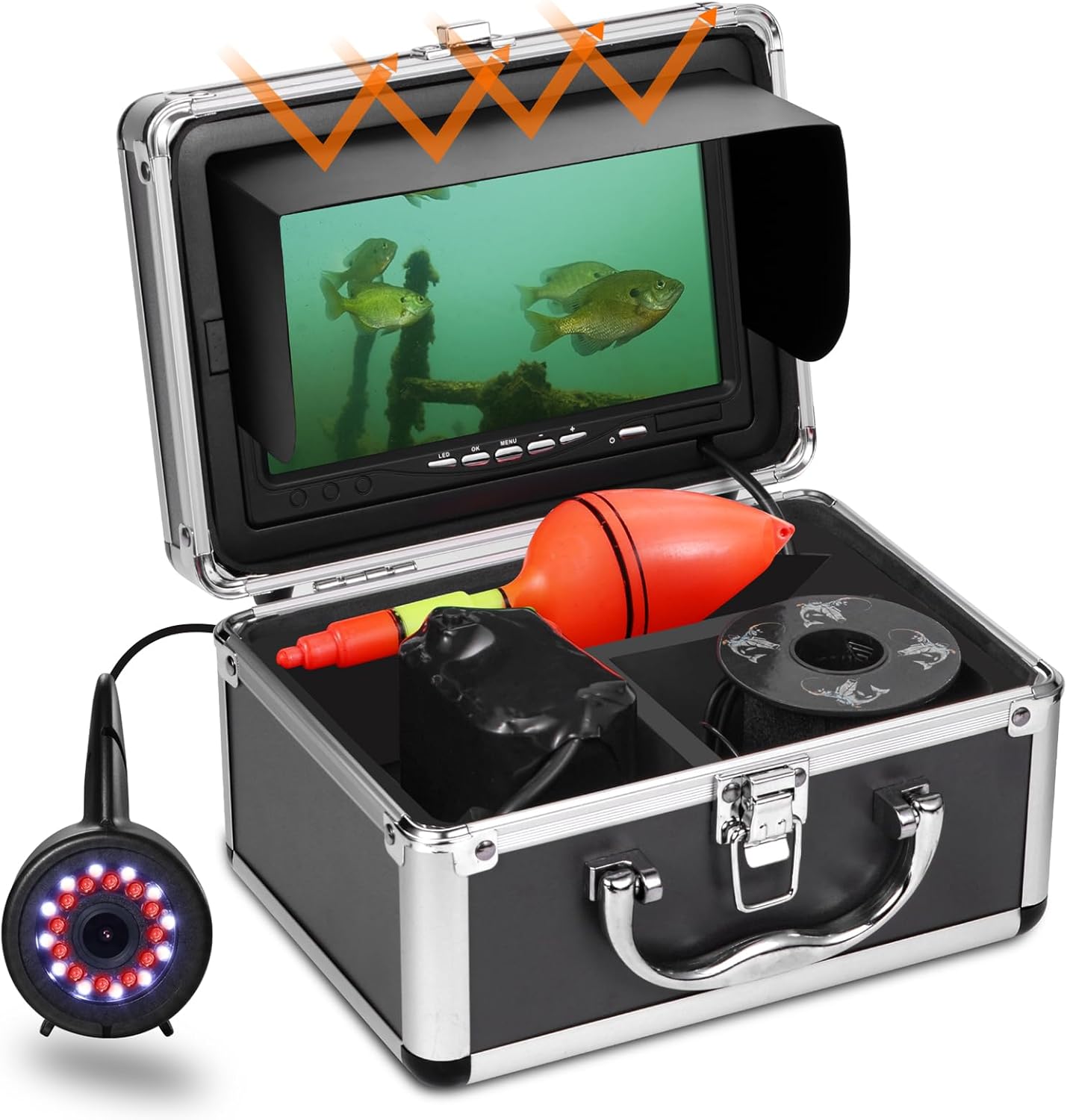 Amazon.com: MOOCOR Underwater Fishing Camera, 45°/90°/180° Portable ...