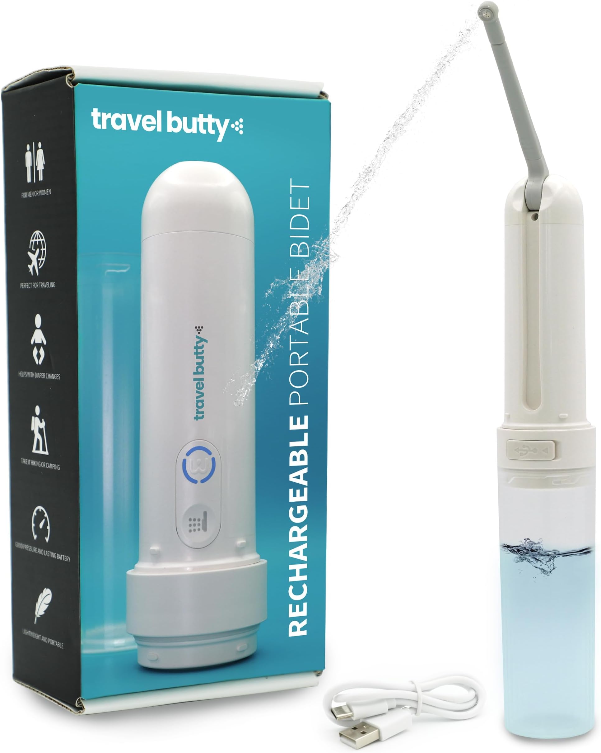 Amazon.com: Blaux Portable Bidet for Travel - 5.75oz Rechargeable ...