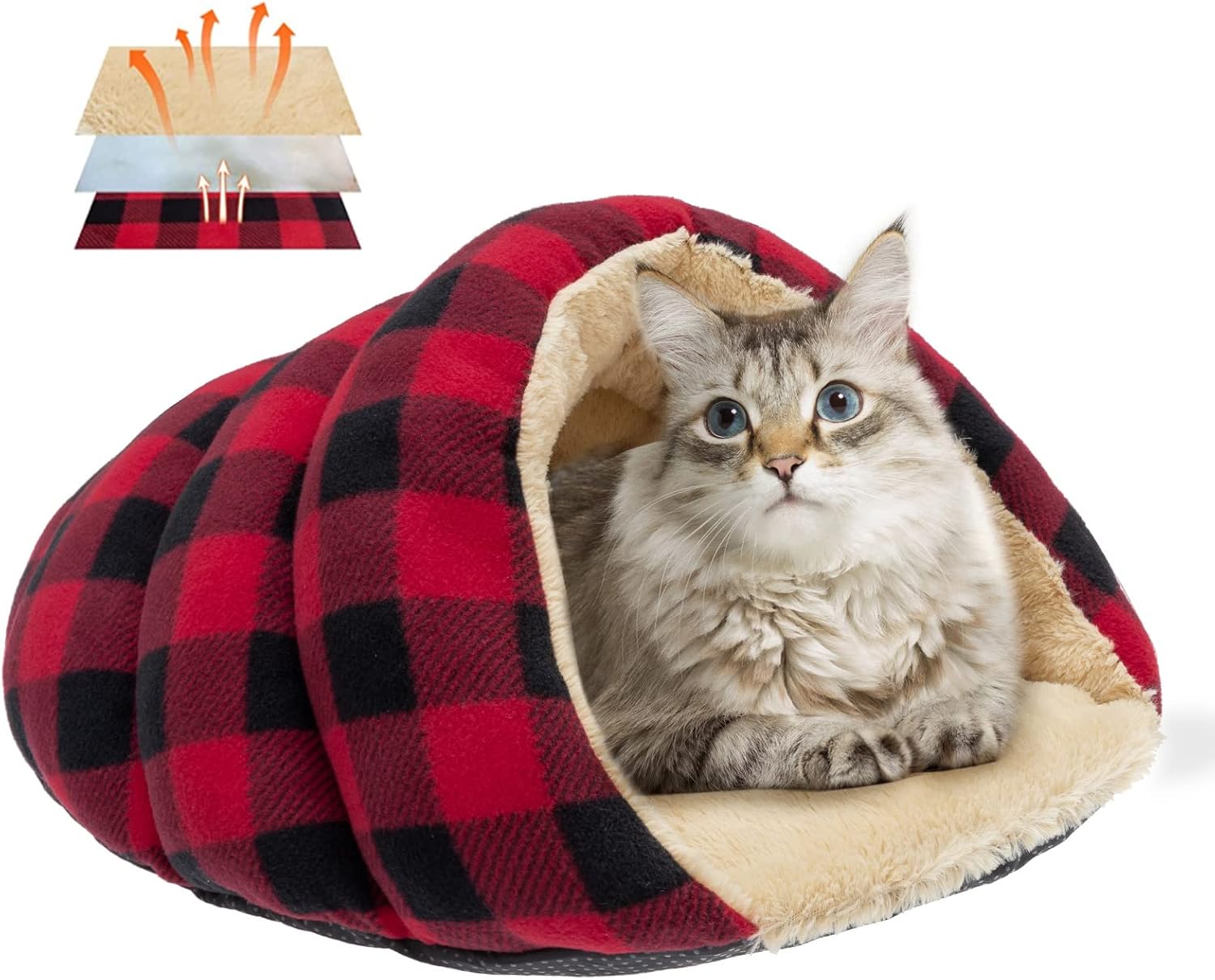 Amazon.com : KOOLTAIL Cuddle Cave Bed for Indoor Cats & Small Dogs, Cat ...