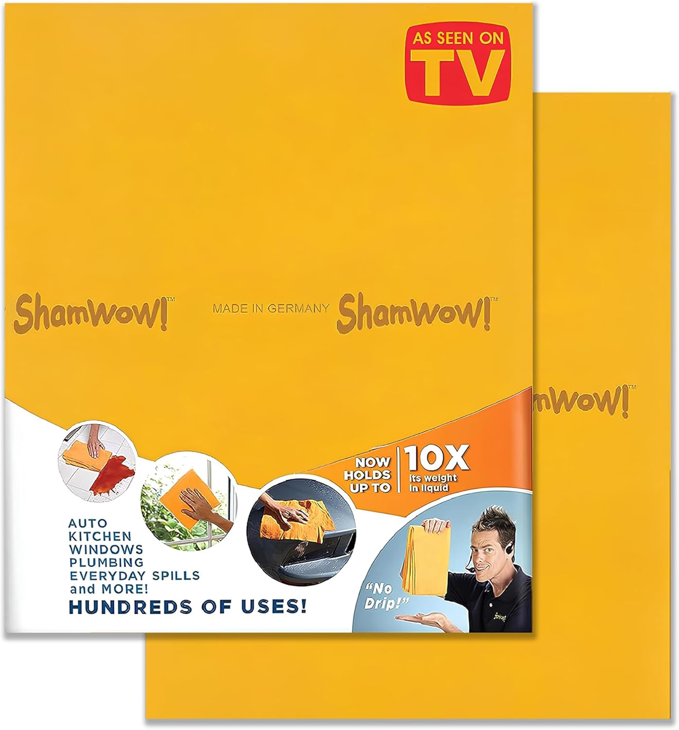 The Original Shamwow - Super Absorbent Multi-Purpose Cleaning Shammy ...