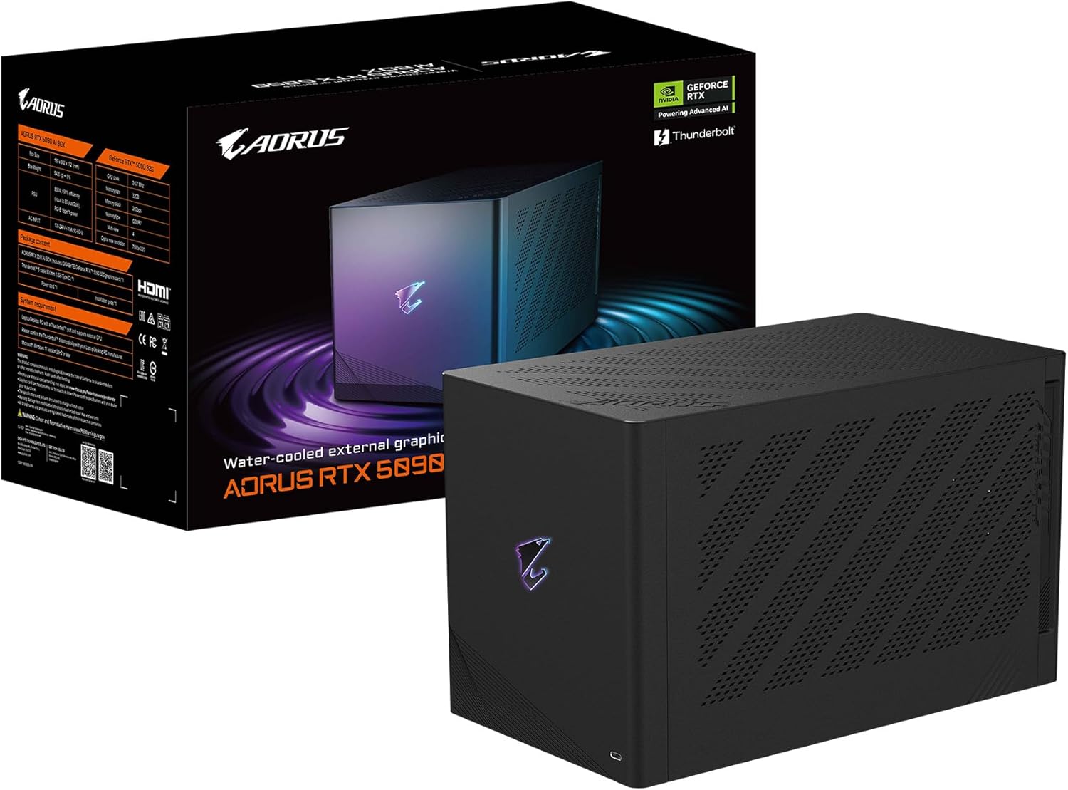 Amazon.com: GIGABYTE AORUS RTX 5090 AI Box Graphics Card, WATERFORCE ...