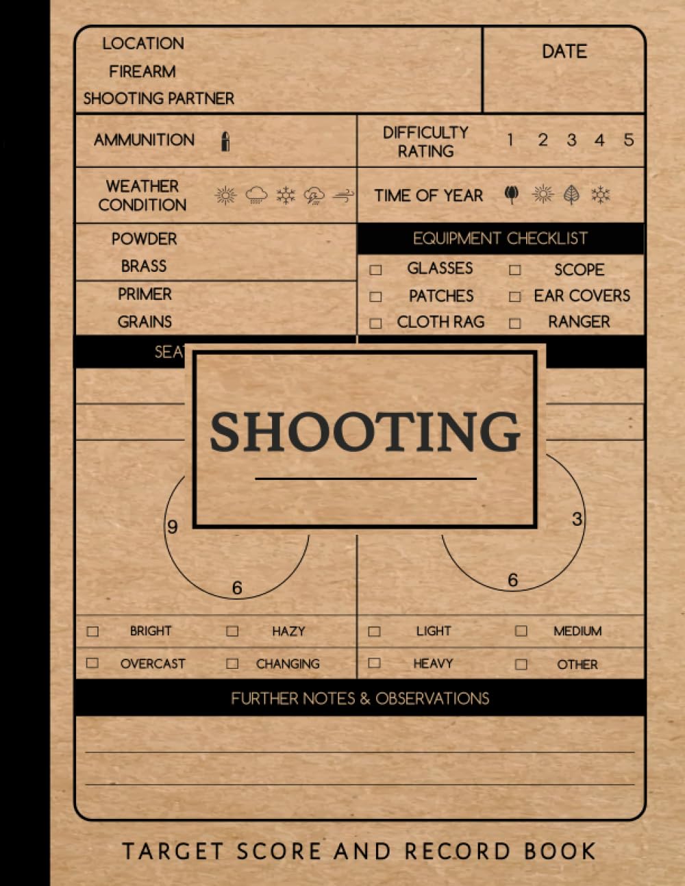 Shooting Target Score and Record Book: Shot Practise Journal. Track ...