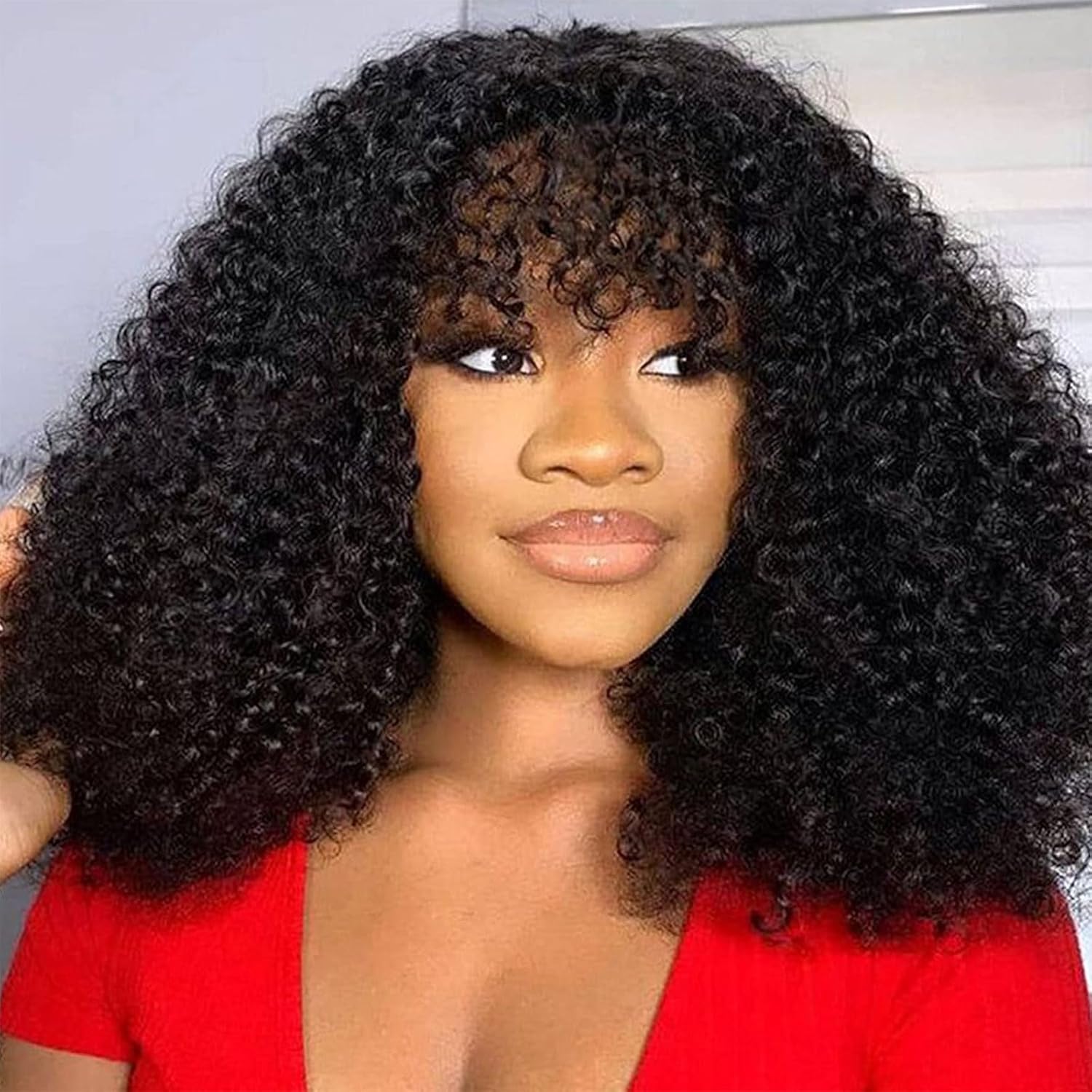 Amazon.com : DÉBUT Glueless Bob Wigs Human Hair Short Curly Wigs with ...