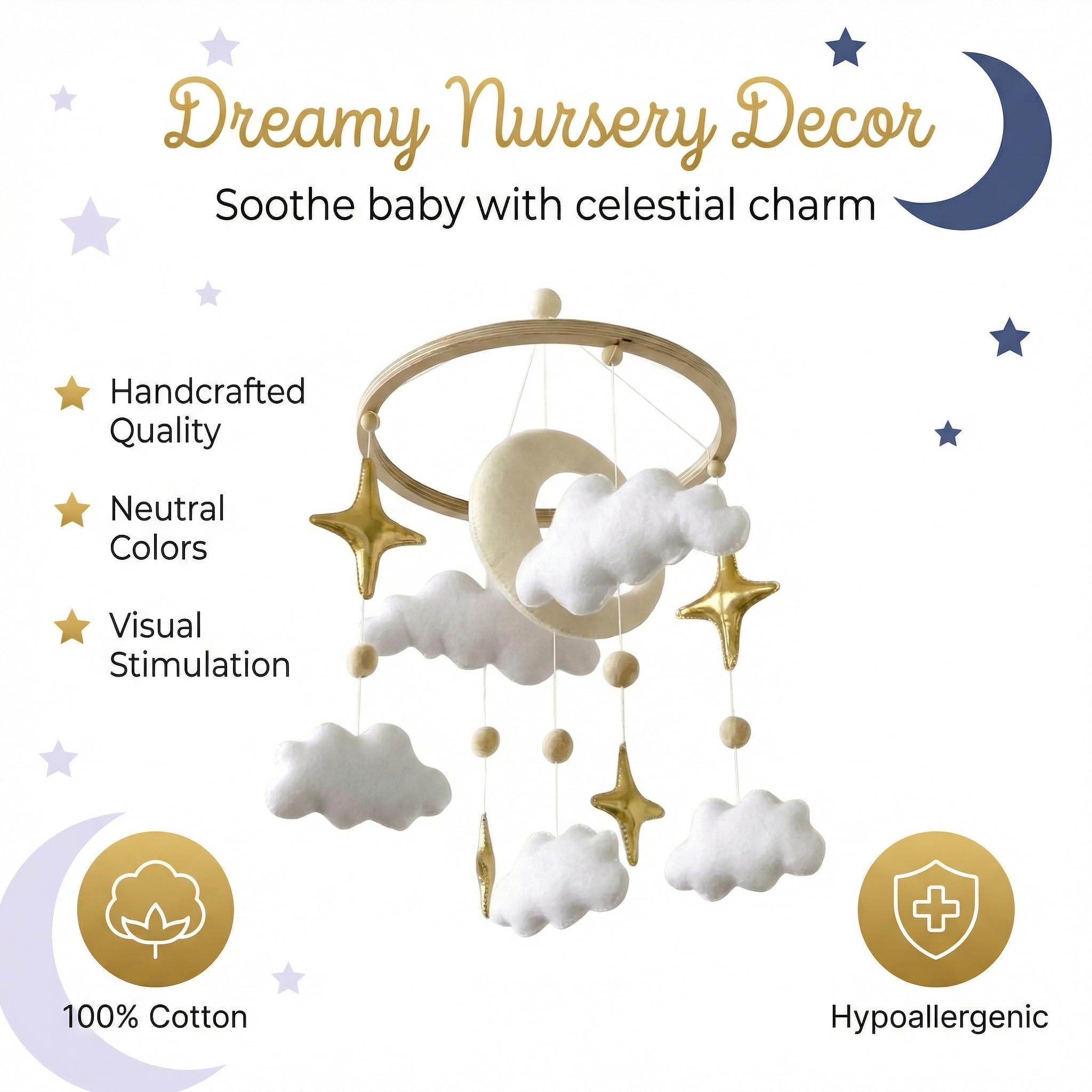 Snapklik.com : Emmnnic Baby Mobile For Crib - Handmade Modern Boho Baby ...