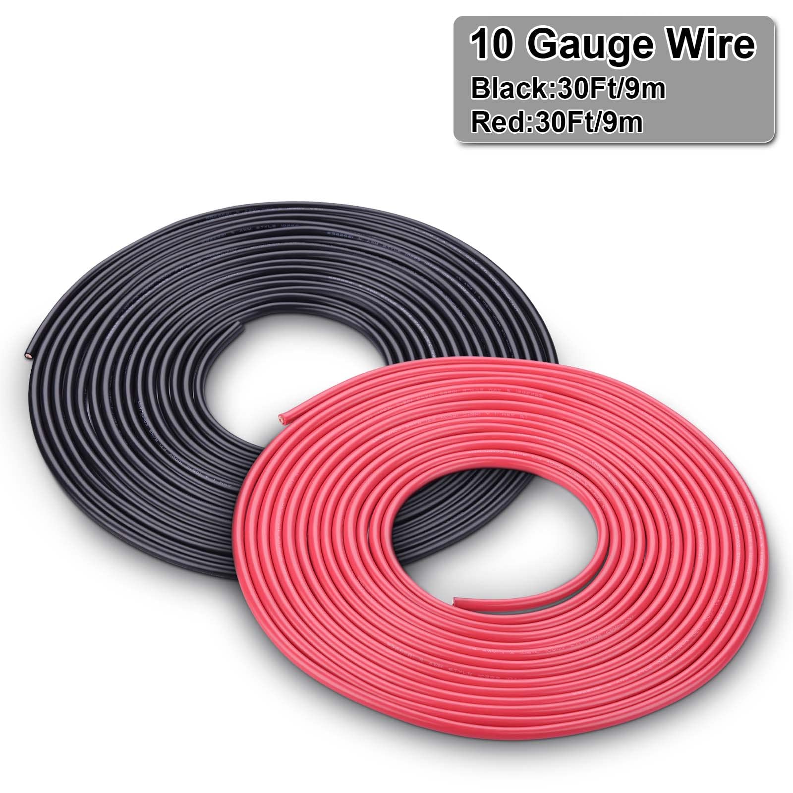 Snapklik.com : Flexible 10 Gauge Wire 30 Feet Stranded Oxygen Free ...