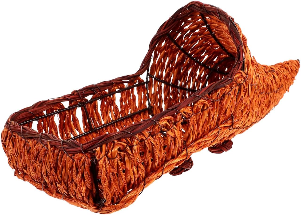 Amazon.com: Baluue Wicker Cornucopia Baskets Horn of Plenty Wicker ...