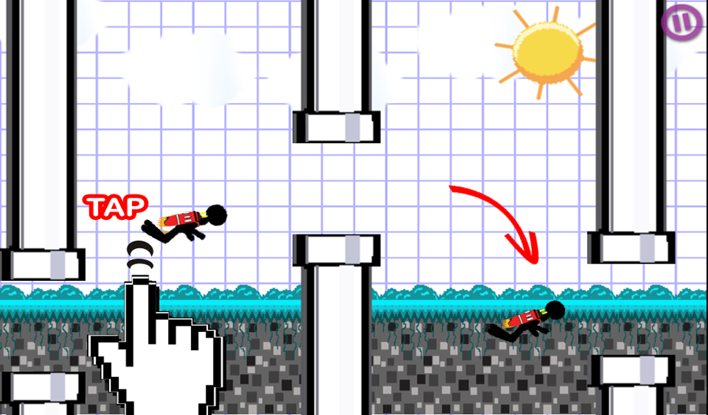 Doodle Flappy Master Fly Mini Hero Stickman Control - App on Amazon ...