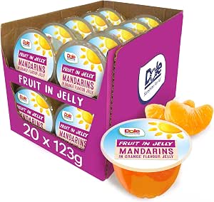 Dole Mandarin in Orange Jelly Fruit Pots 20 x 123g, Healthy Snack Made ...