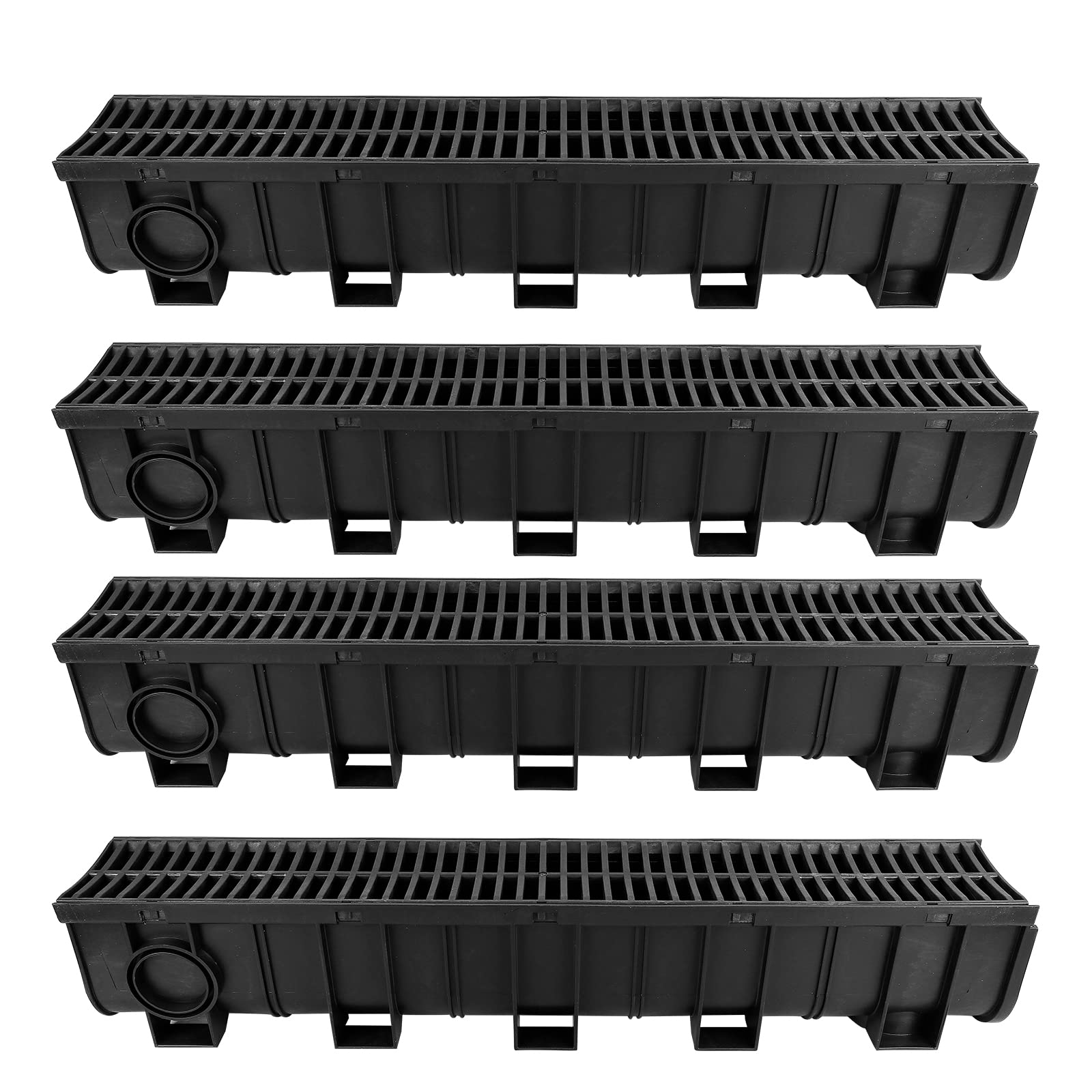 Homegroove Trench Drain System,5.9"x7.9" HDPE Drainage Trench,4x39 ...