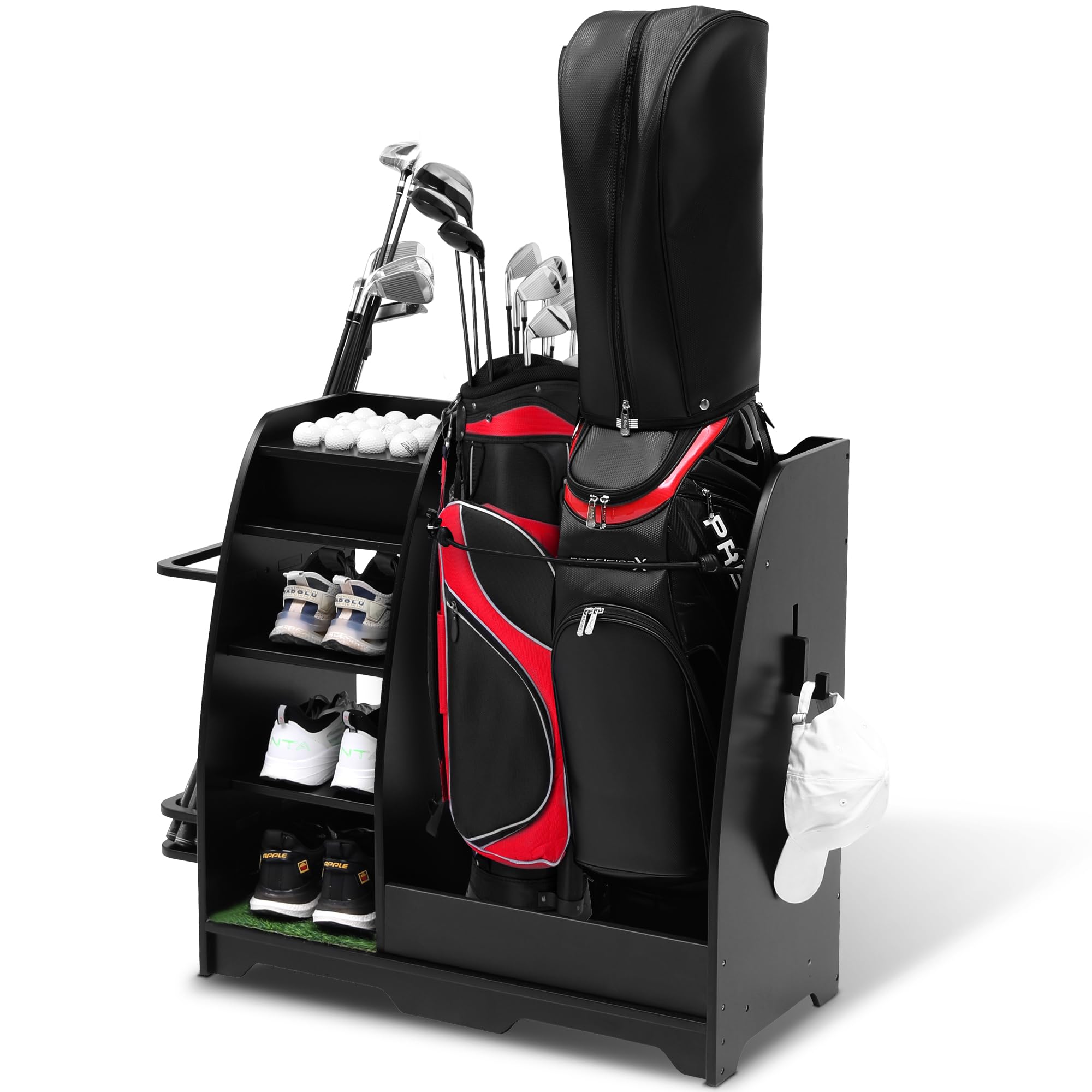 Amazon.com: AMERROBIL Golf Bag Organizer, Premium Wooden Golf Storage ...