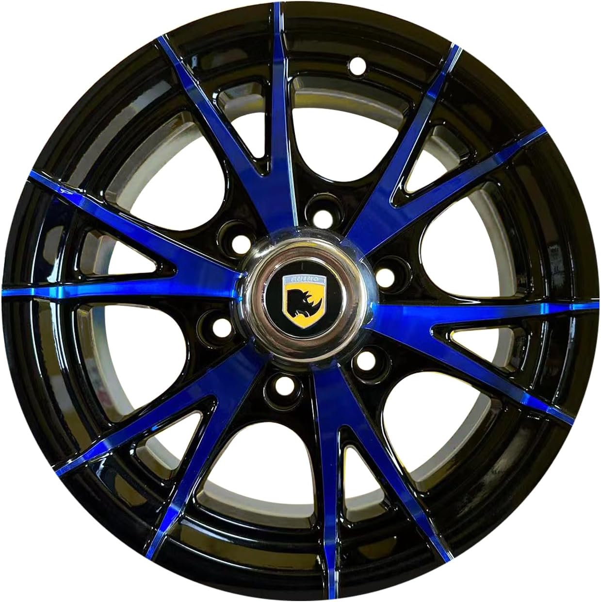 Generic RHINO 15X5, 5X4.5 Black+Blue Face Aluminum Trailer Wheel ...
