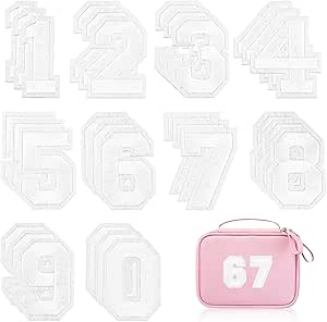Amazon.com: 40Pcs Iron on Numbers Patches White Number 0 to 9 ...