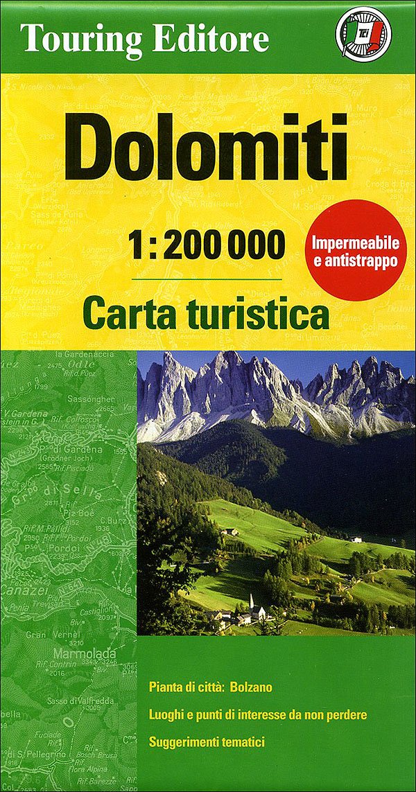 Dolomites, Tourist Map & Guide (English and Italian Edition): Touring ...