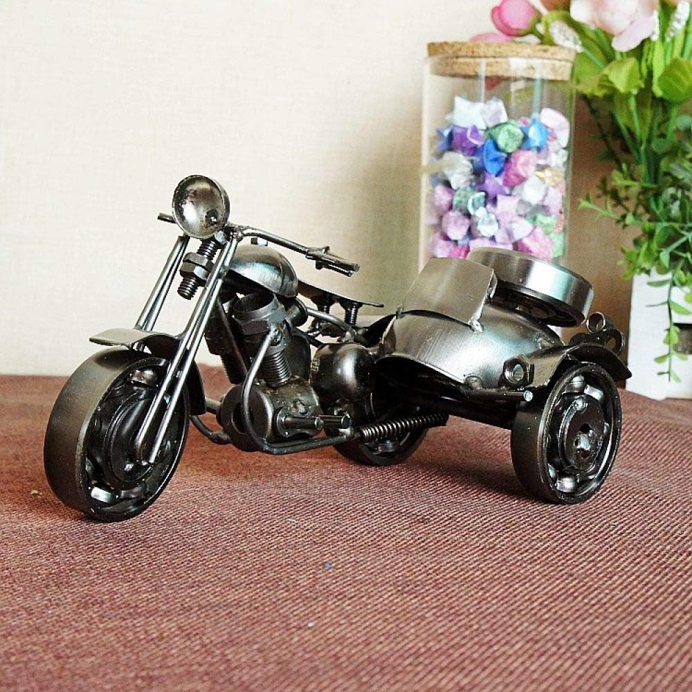 Amazon.com: TLLDX Vintage Iron Motorcycle Model Black Wheels Can Turn ...