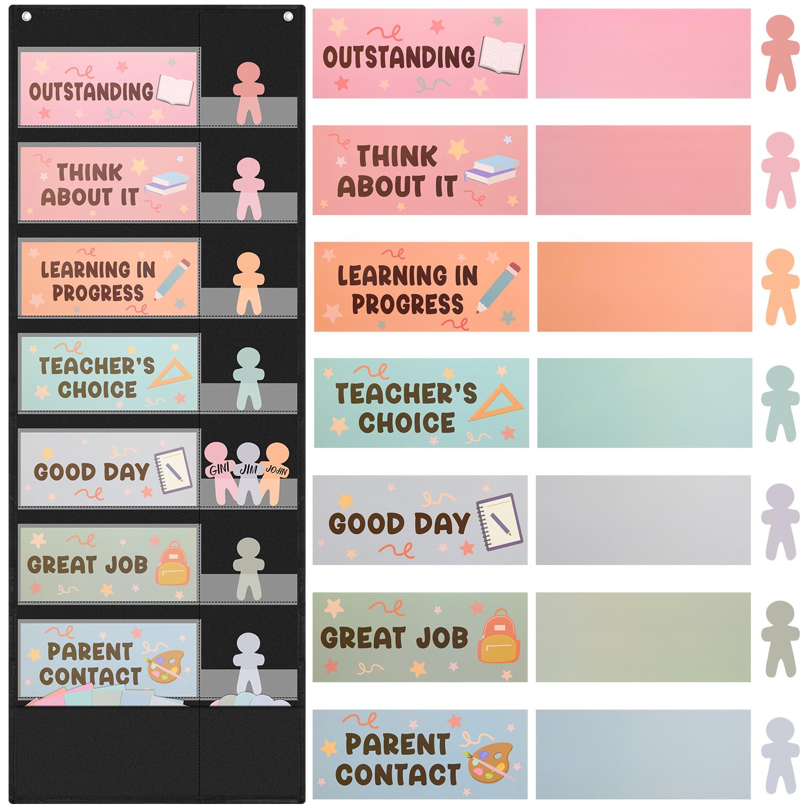 Amazon.com : Gilprop 55 Pcs Student Behavior Clip Chart for Classroom ...