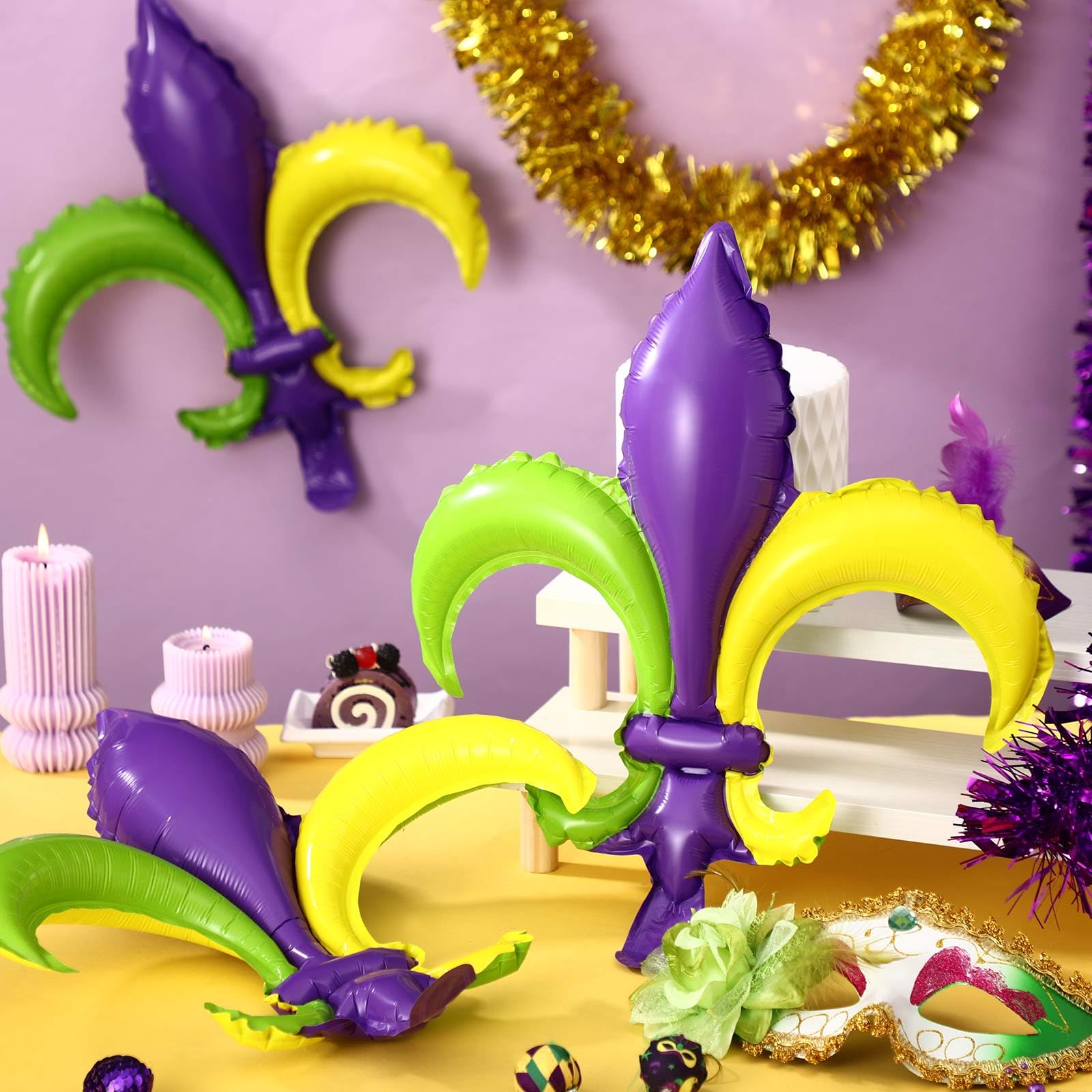 Snapklik.com : 12 Pcs Purple Gold Green Mardi Gras Balloons Mardi Gras ...