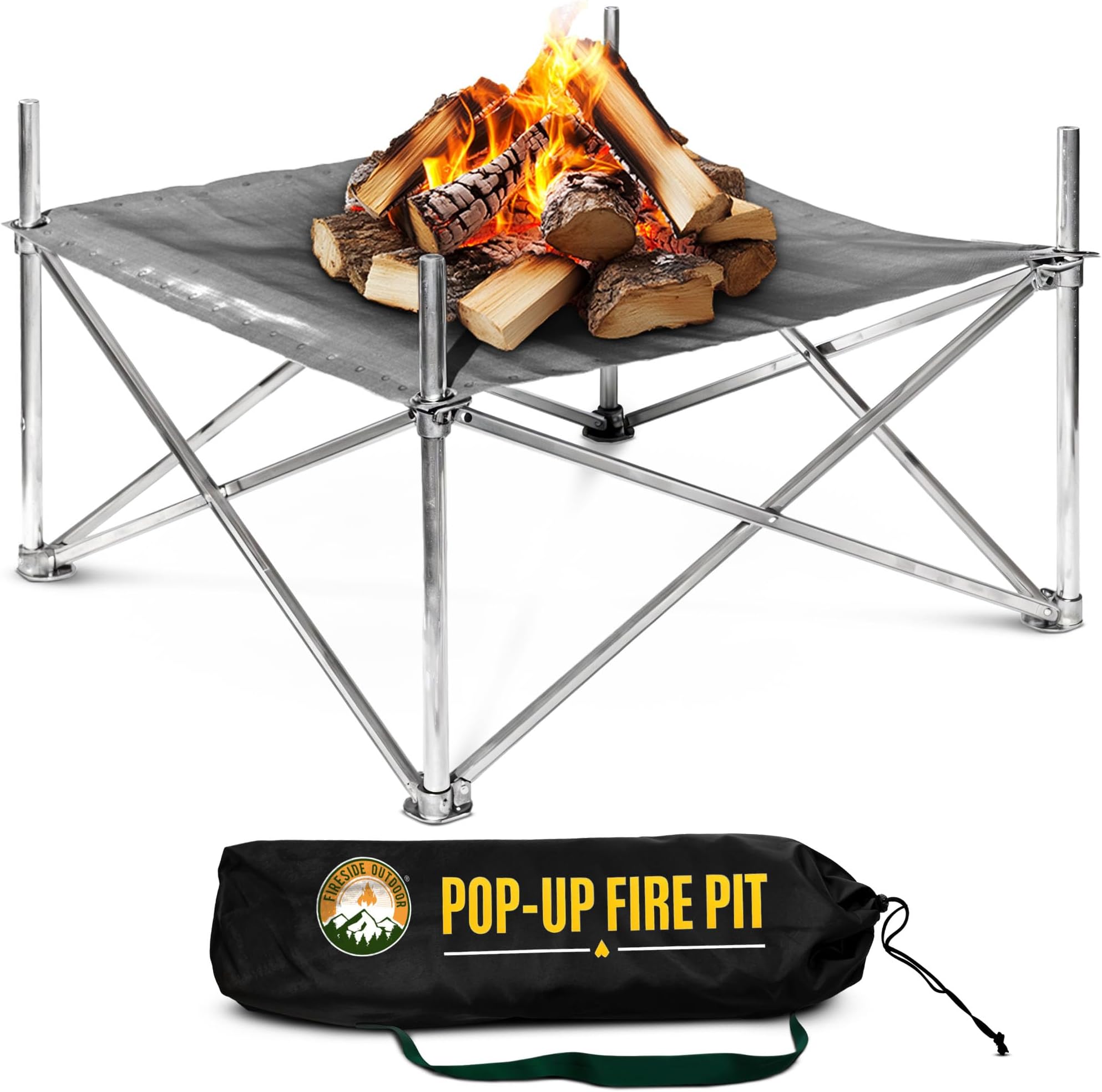Amazon.com : Rootless Portable Outdoor Firepit- Collapsible Steel Mesh ...
