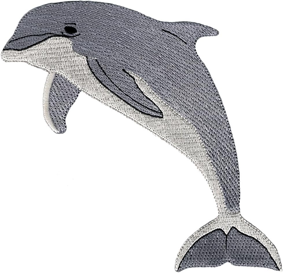 Amazon.com: Bottlenose Dolphin Embroidered Patch Porpoise Iron-On ...