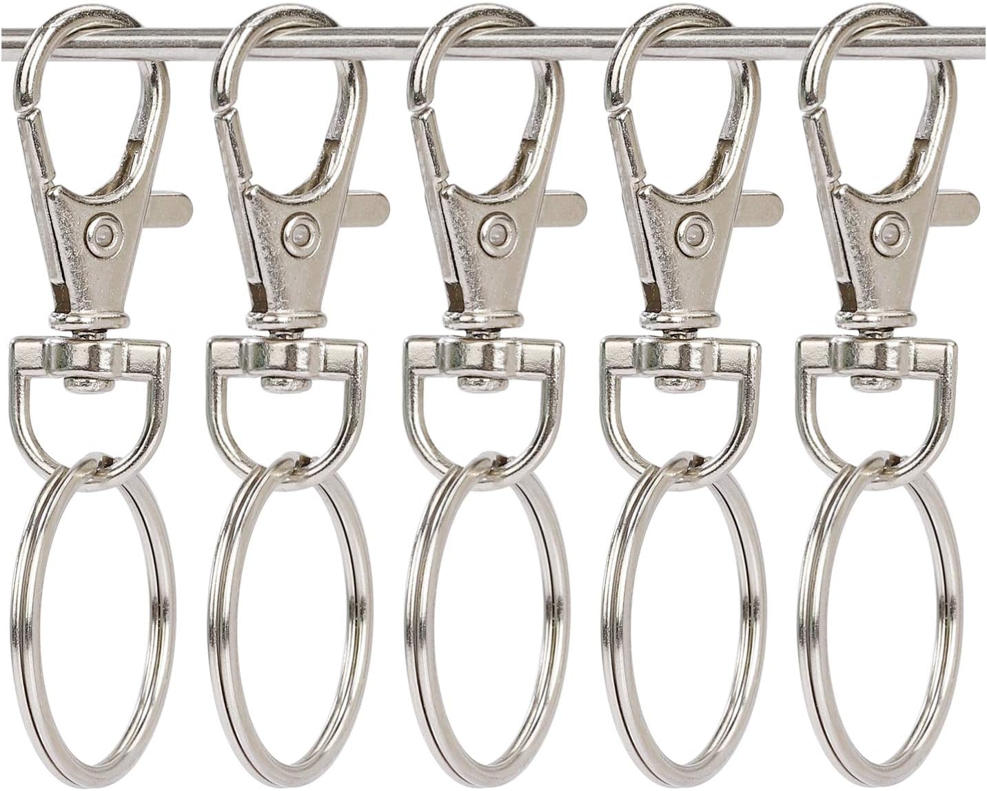 Key Ring Clips 100 Pieces Metal Swivel Clasp Lanyard Clips Snap Hooks ...