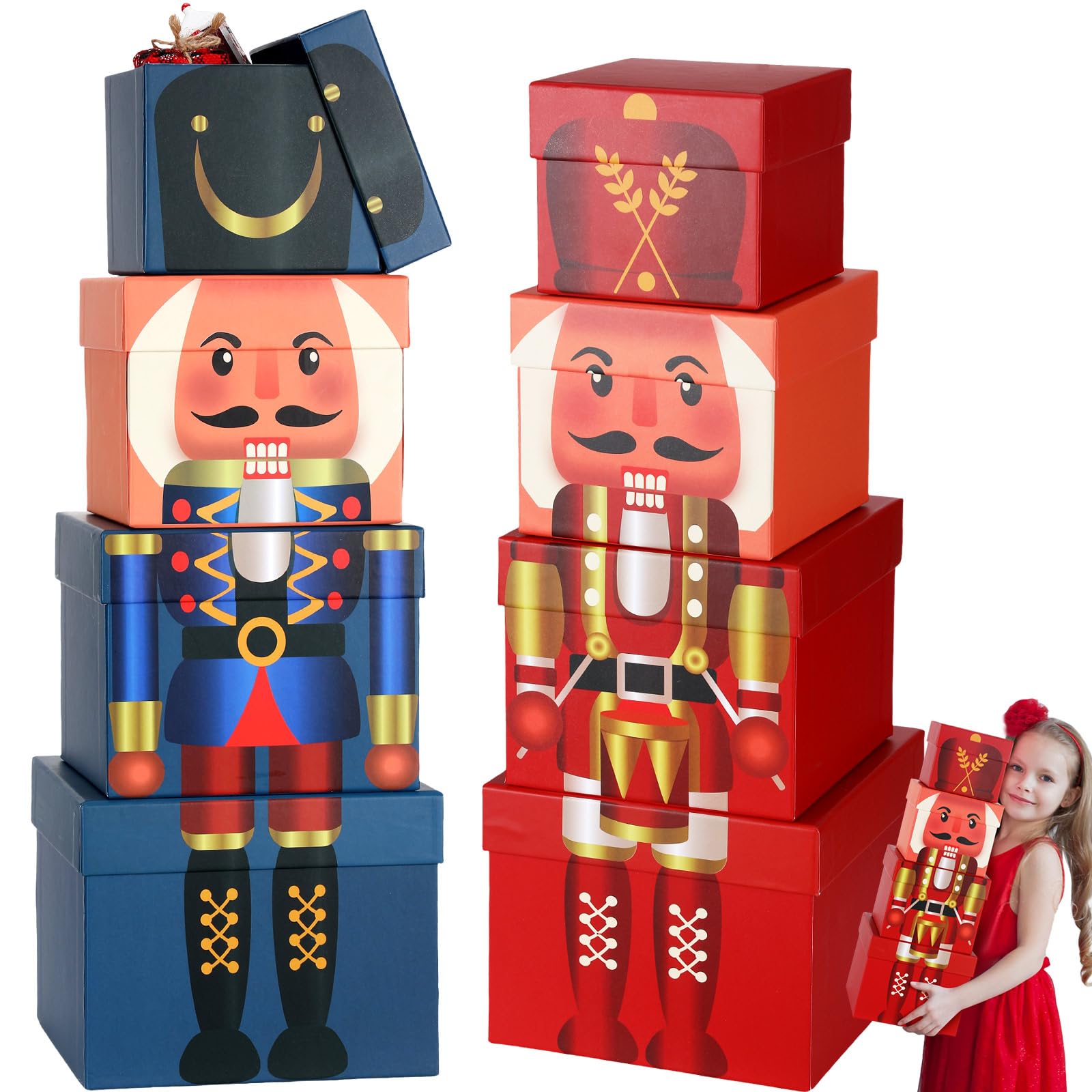 Snapklik.com : Tenceur 8 Pcs Christmas Nesting Box Decorative Stacking ...