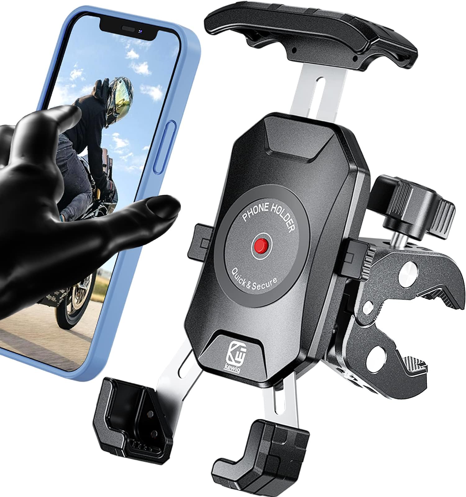 Amazon.com: Lamicall Motorcycle Phone Mount, Bike Phone Holder ...