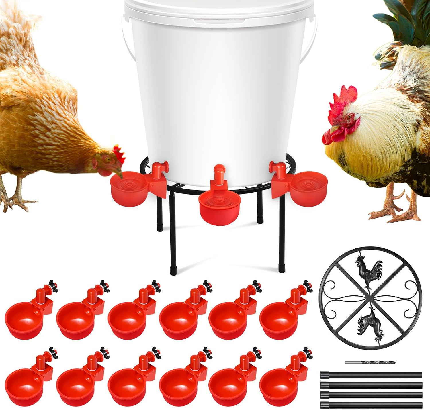 Amazon.com : GYIPFIPA Chicken Water Feeder, 12 Pack Chicken Water Cup ...