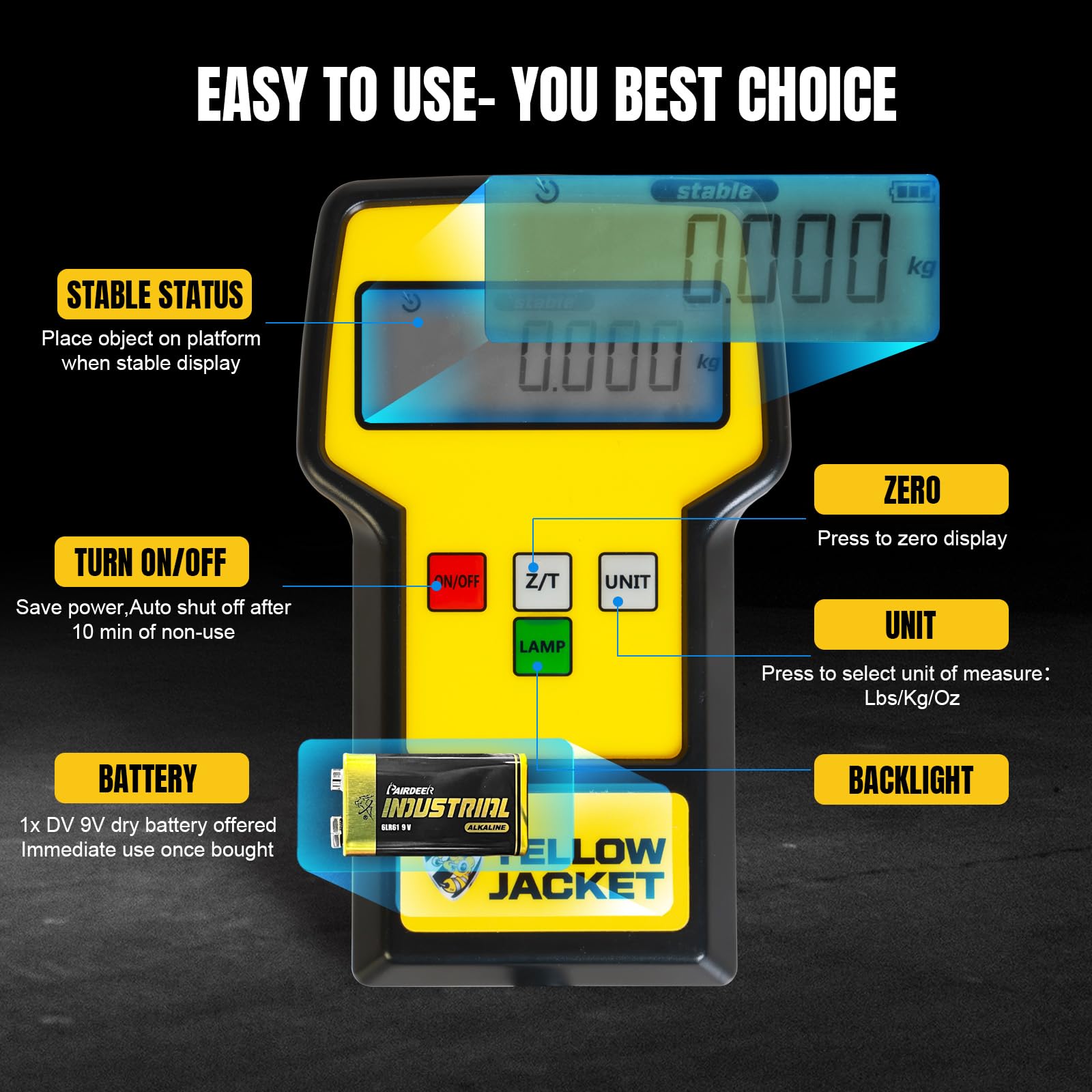 Snapklik.com : YELLOW JACKET Refrigerant Scale 220 LBS HVAC Freon Scale ...