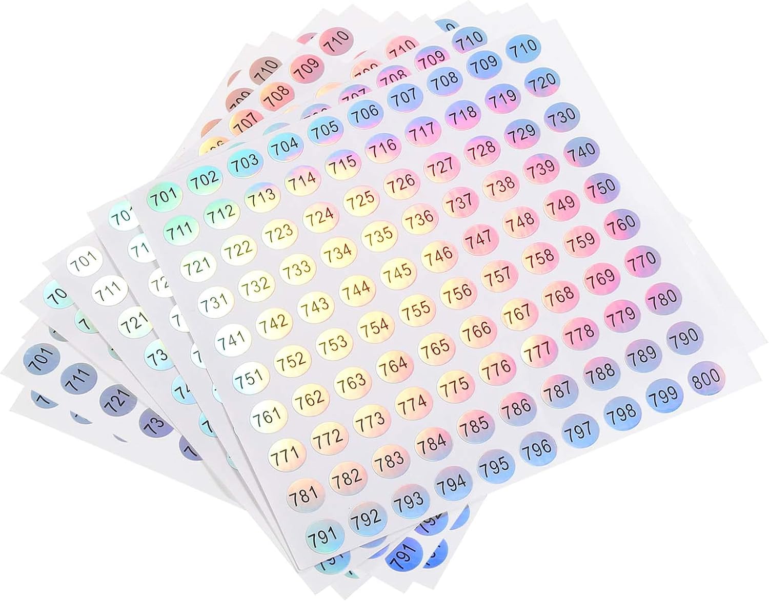 Amazon.com : MECCANIXITY Laser Number Stickers, Number 701 to 800 Round ...