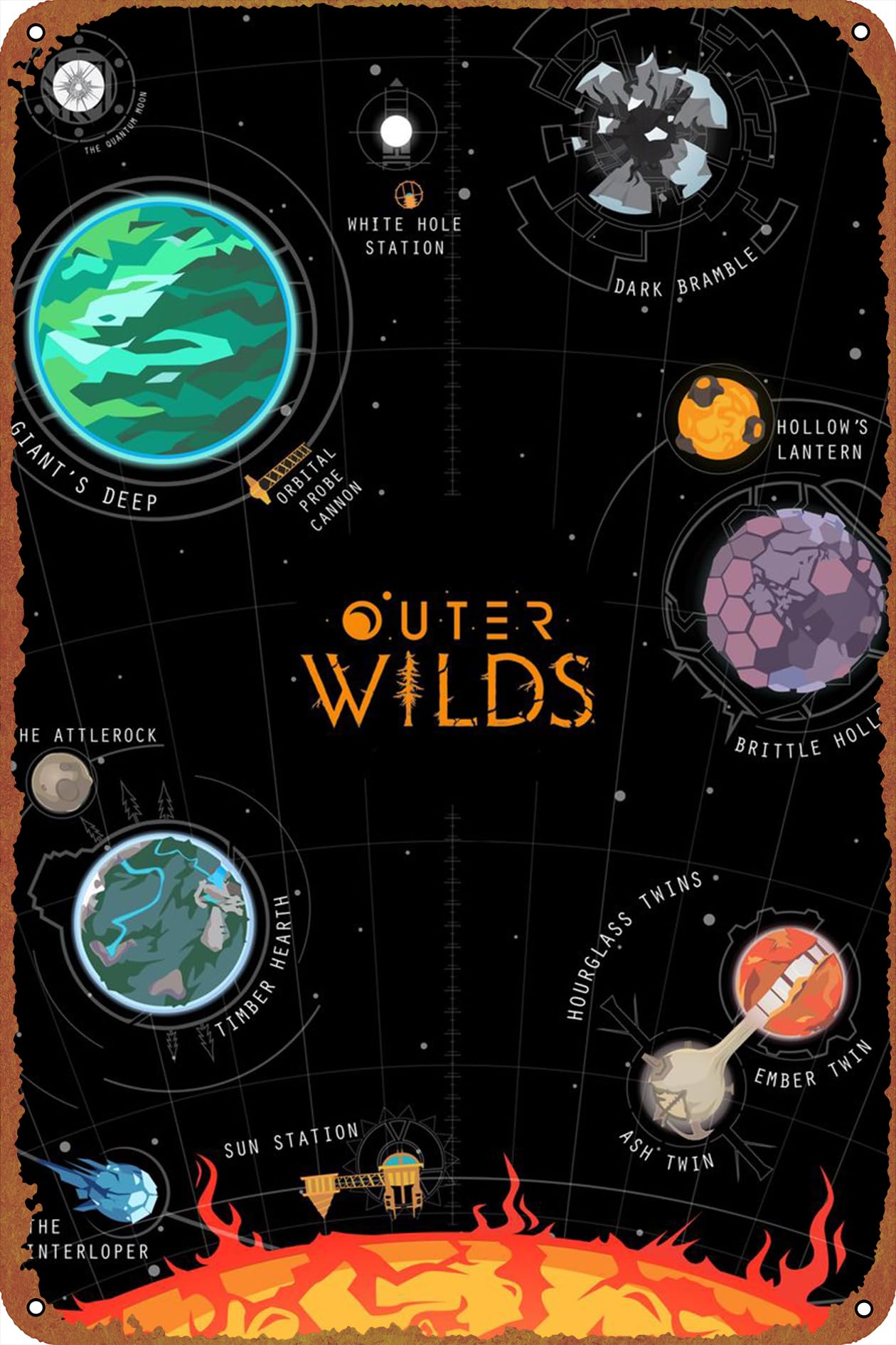 Amazon.com: Outer Wilds Game Poster Tin Sign Cafe bar Home Wall Art ...