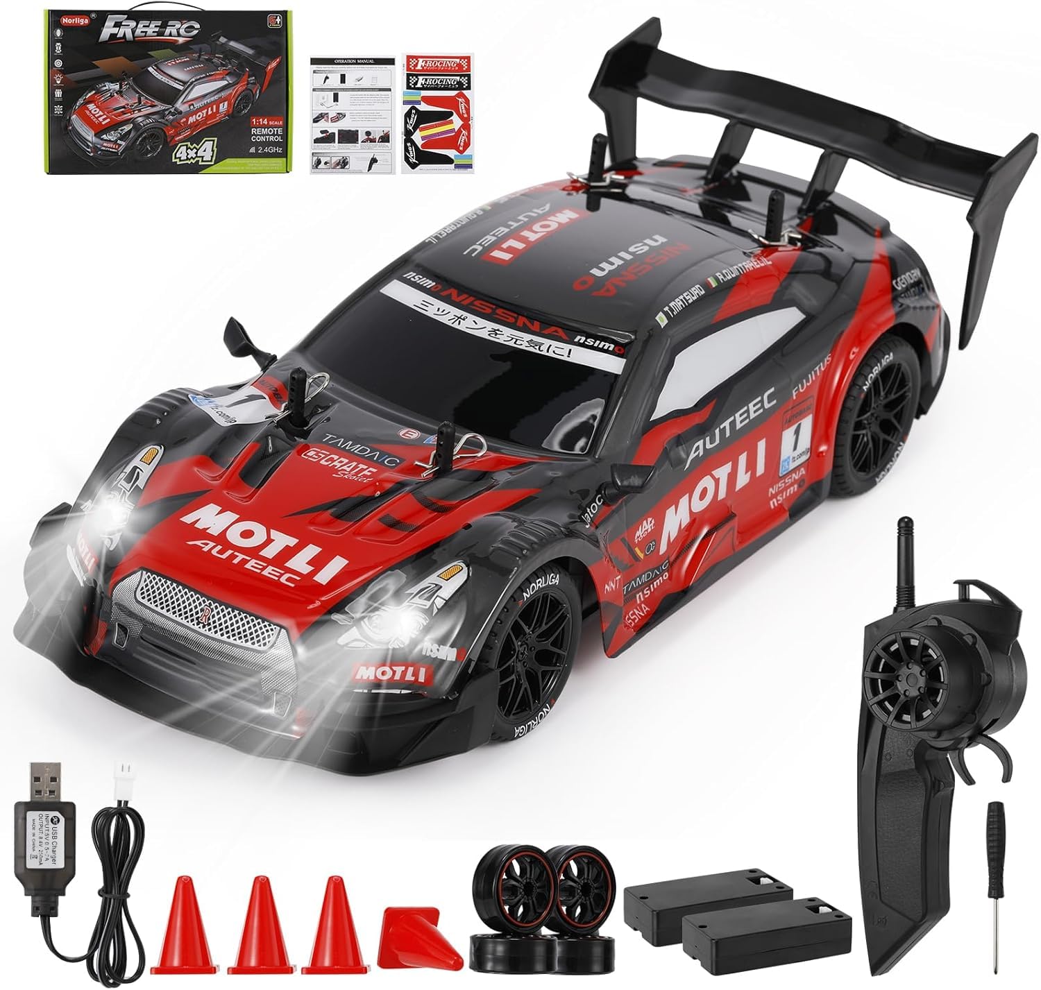 Amazon.com: Authticar RC Drift Car, 1/18 Remote Control Car 4WD 28KM/H ...