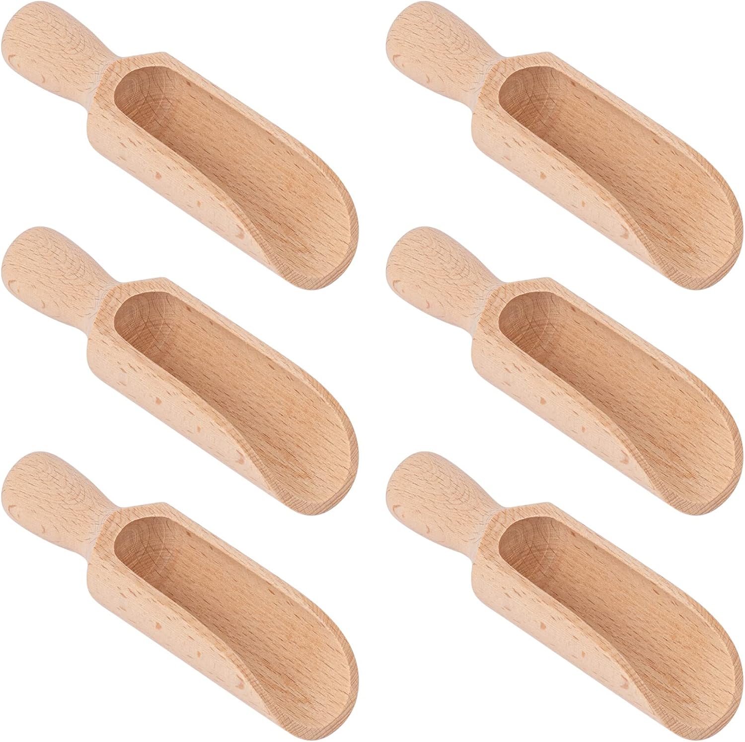 Amazon.com: AUEAR, 6 Pack Mini Wooden Scoops Candy Spoons for Tea ...
