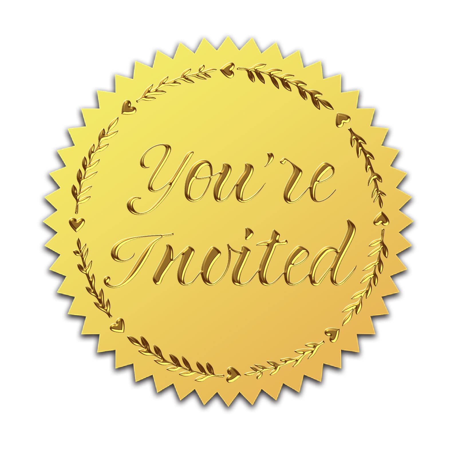Amazon.com: CRASPIRE 2" Gold Foil Embossed Stickers You are Invited ...